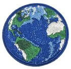 Earth Patch Embroidered Iron-On Applique Space Explorer Planets | eBay