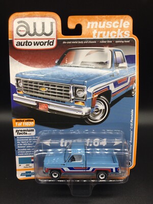 AUTO WORLD 1976 Chevy Bonanza C10 Fleetside Blue Bicentennial Edition ...