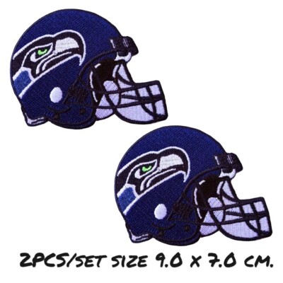 2 pieces Seattle Seahawks Helmet Patch Football Embroidered Iron On ...