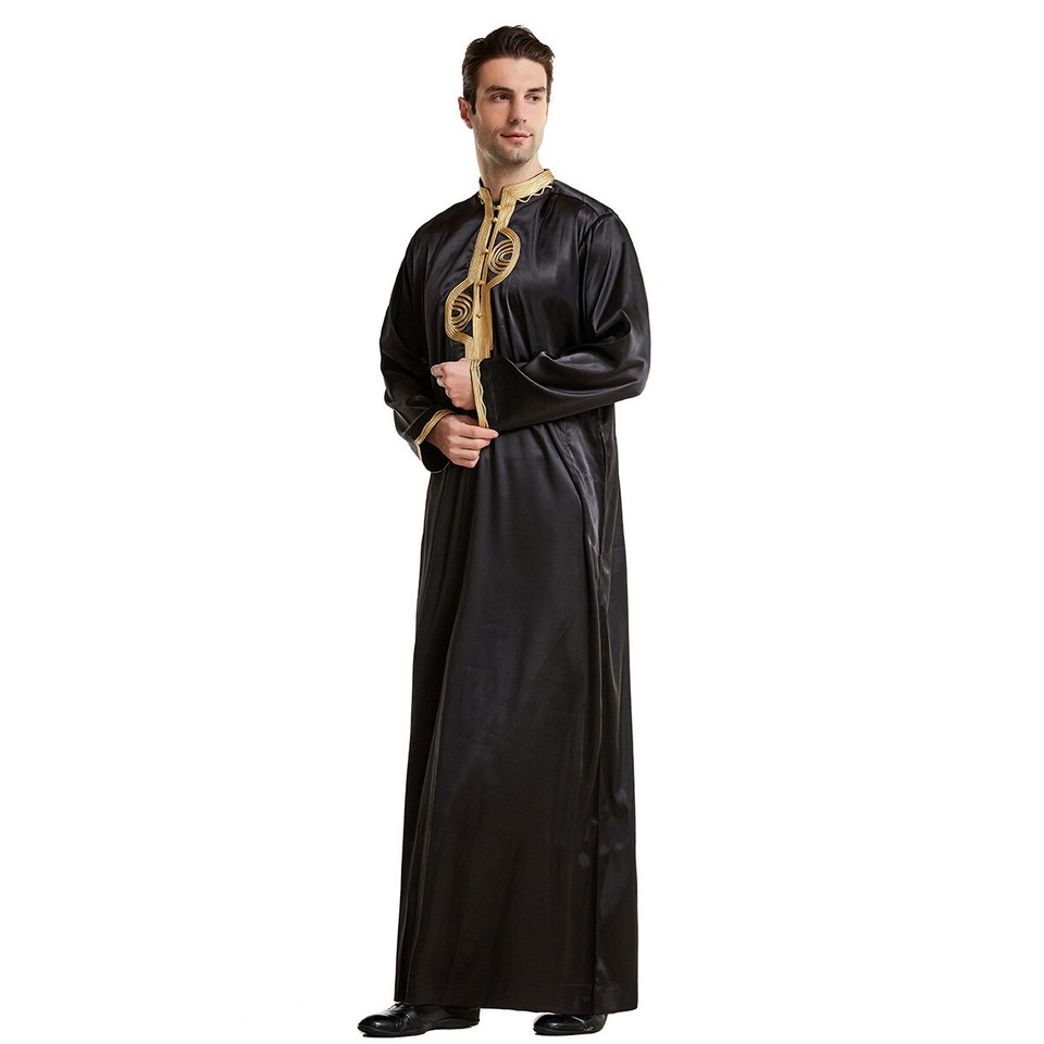 Mens Saudi Arab Muslim Robe Long Thobe Jubba Dishdasha Thawb Thoub ...