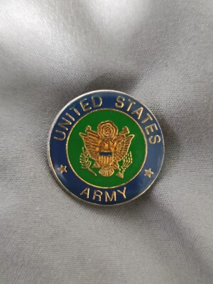 UNITED STATES ARMY EAGLE CREST ENAMEL PIN HAT LAPEL BLUE GREEN | eBay
