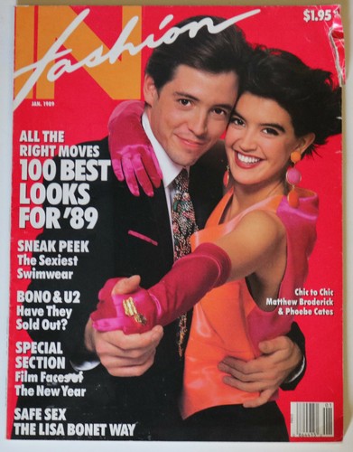 In Fashion magazine Jan 1989 Matthew Broderick Phoebe Cates Lisa Bonet ...