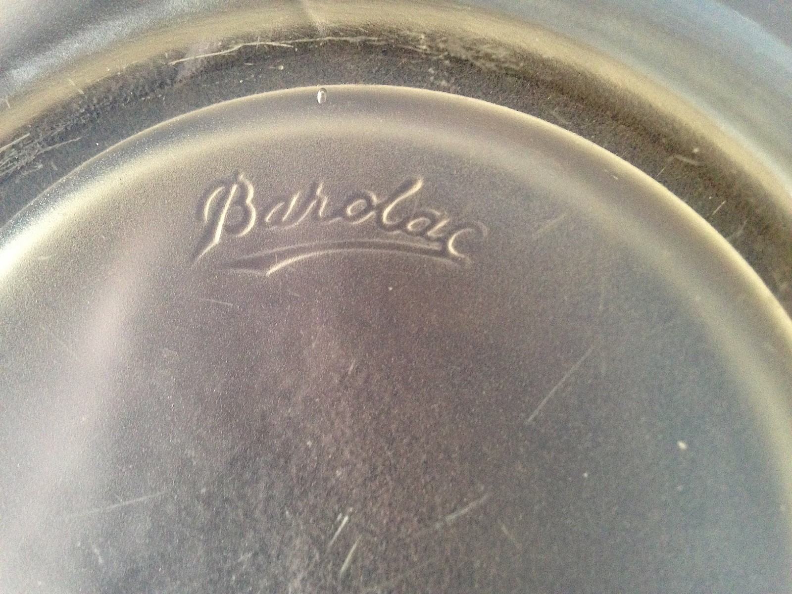 RARE Glass BAROLAC Czechoslovakia 10-5/8”d Bowl, “Water Lilies ...