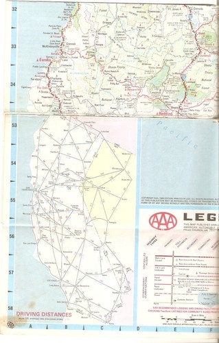 California road map 1985 American Automobile Association AAA - Orca | eBay