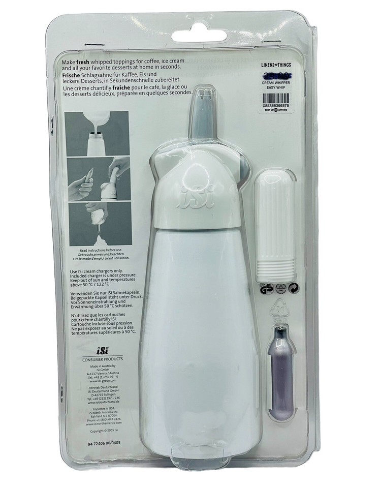 ISI Mini Easy Whip Cream Whipped Cream Maker Half Pint Dispenser- White ...