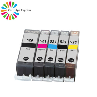 5 Ink Cartridge for Canon PGI-520 CLI-521 MP540 MP550 MP560 MP620 MP630 ...