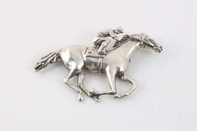 925 Silver Race Horse Jockey Pin (22.13g.) | eBay
