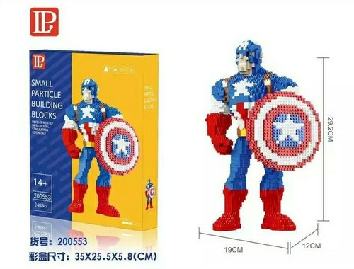 Avengers Figurine Captain America To Build Mini Block 2483 Pieces Toy ...