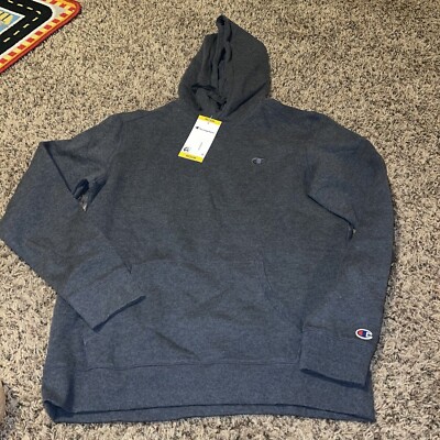 Champion Men's Fleece Lined Embroidered 'C' Logo Long Sleeve Hoodie ...