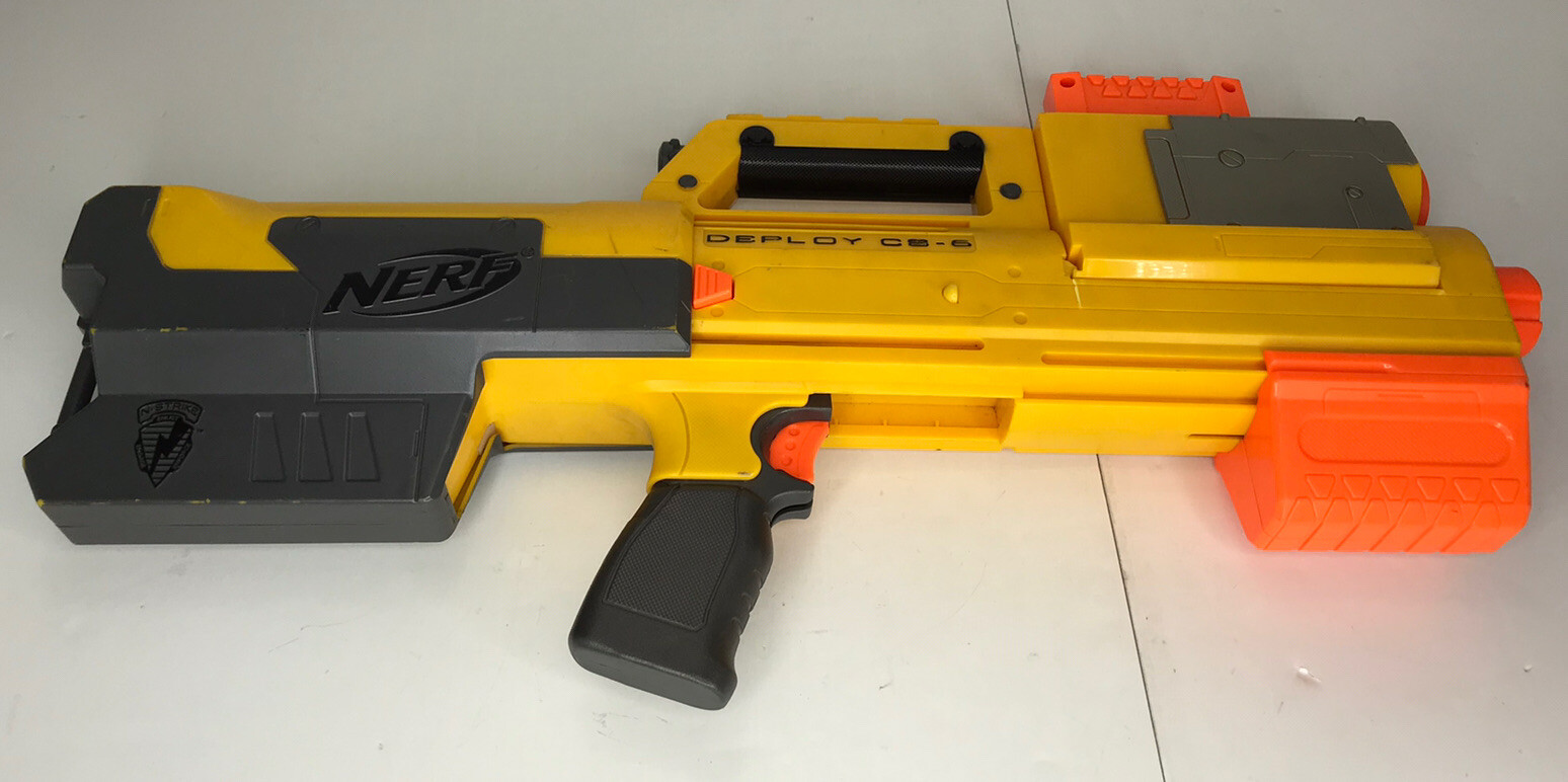 Nerf N-Strike Deploy Yellow CS-6 Dart Rifle Blaster Gun w/ Clip - 2009 ...