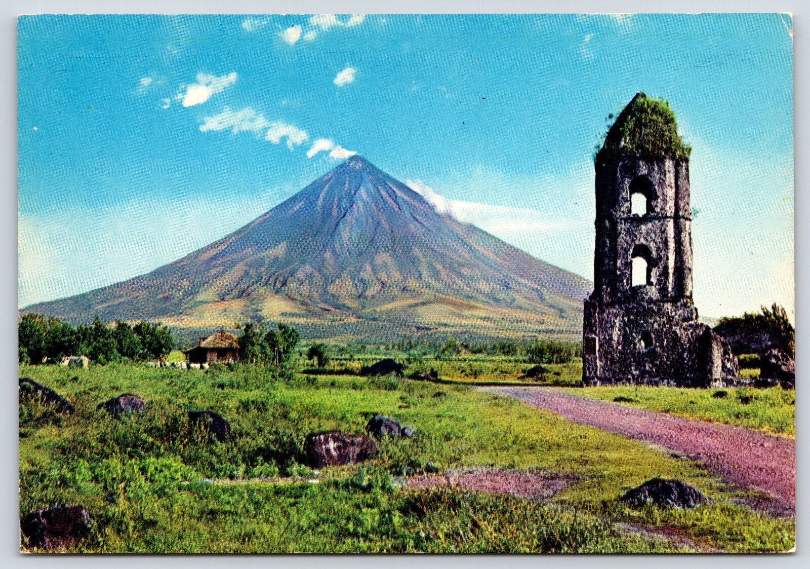 Philippines Ruins of Cagsawa Church Vintage Postcard Continental | eBay