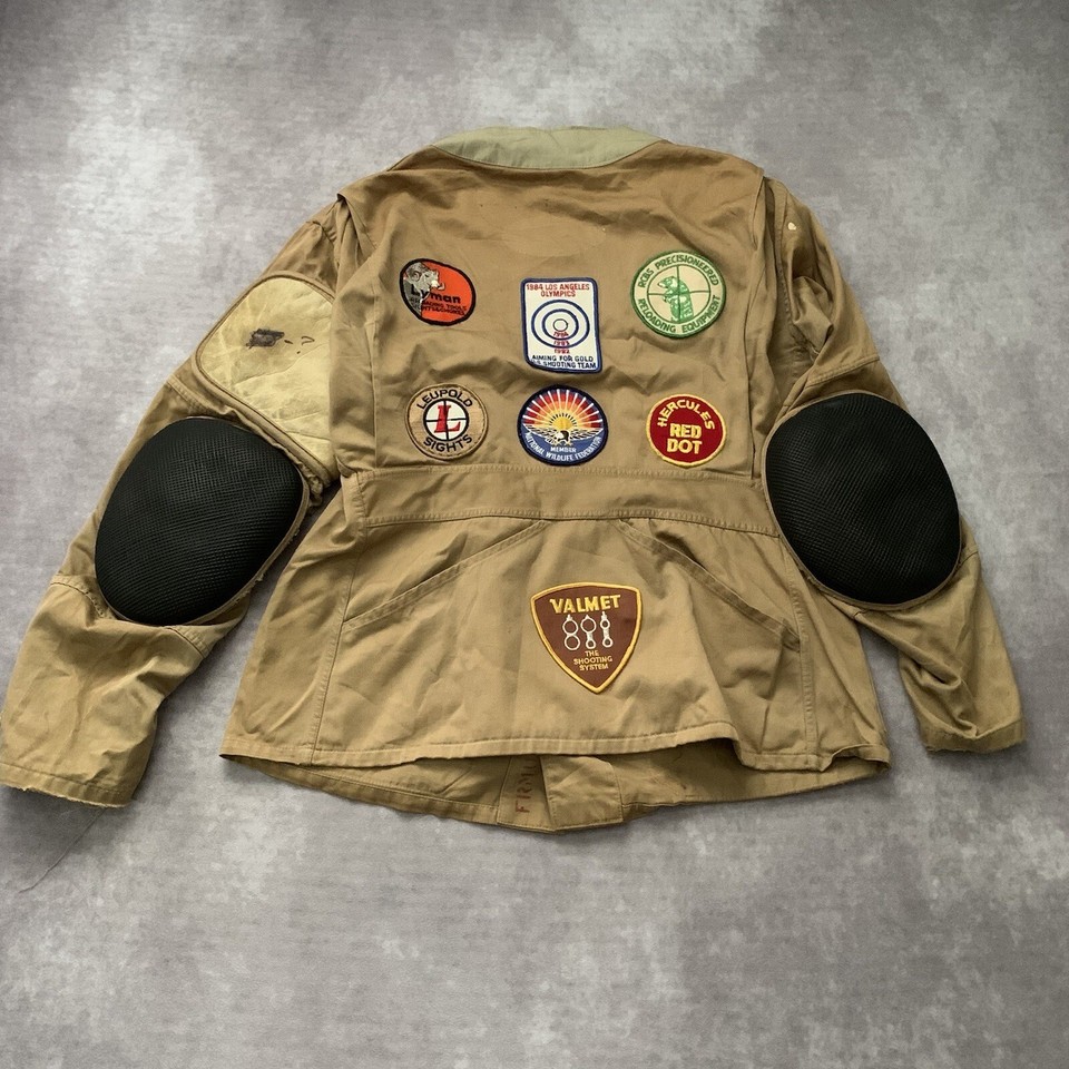 Vintage Padded Shooting Jacket Size M/L Patch NRA Rifle Skeet Olympic ...