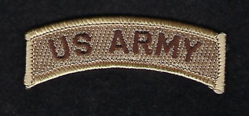 US ARMY TAB SCRIPT DESERT TAN HAT PATCH LOGO USA VETERAN PIN UP ...