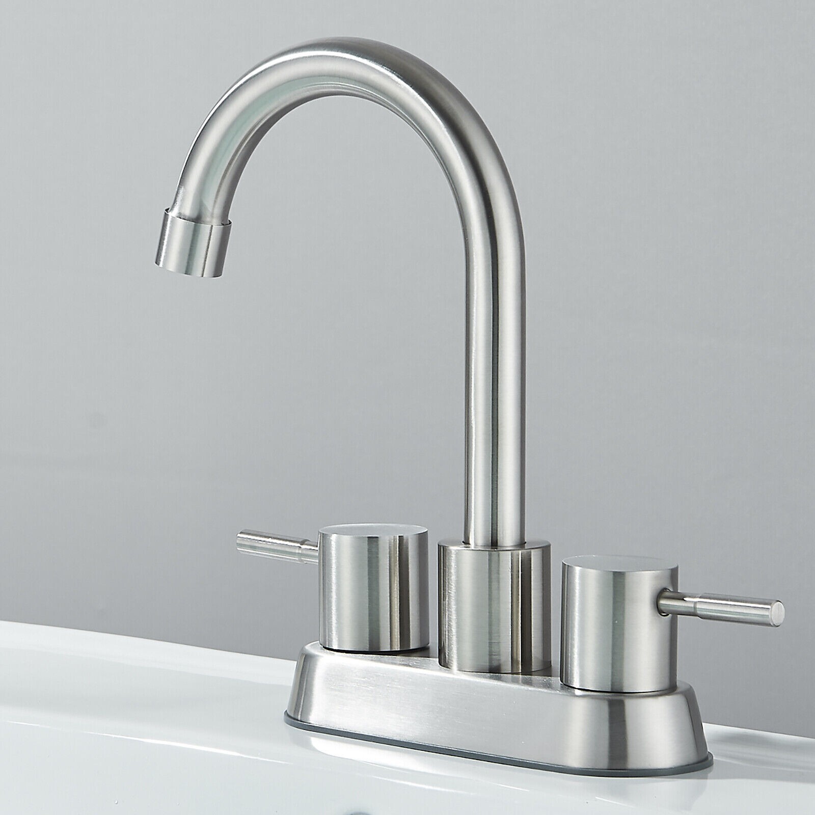 Bathroom Vanity Sink Faucet Basin Lavatory Dual Handle 3-Hole Mixer ...