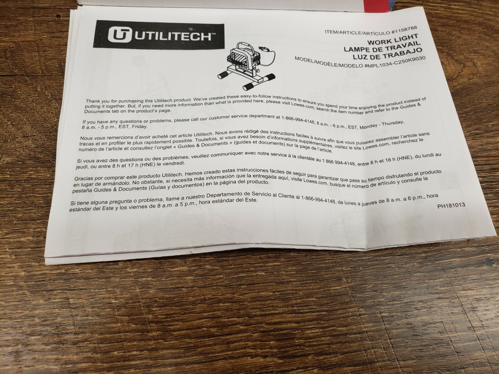 Utilitech 500-watt Halogen Stand Work Light for sale online | eBay