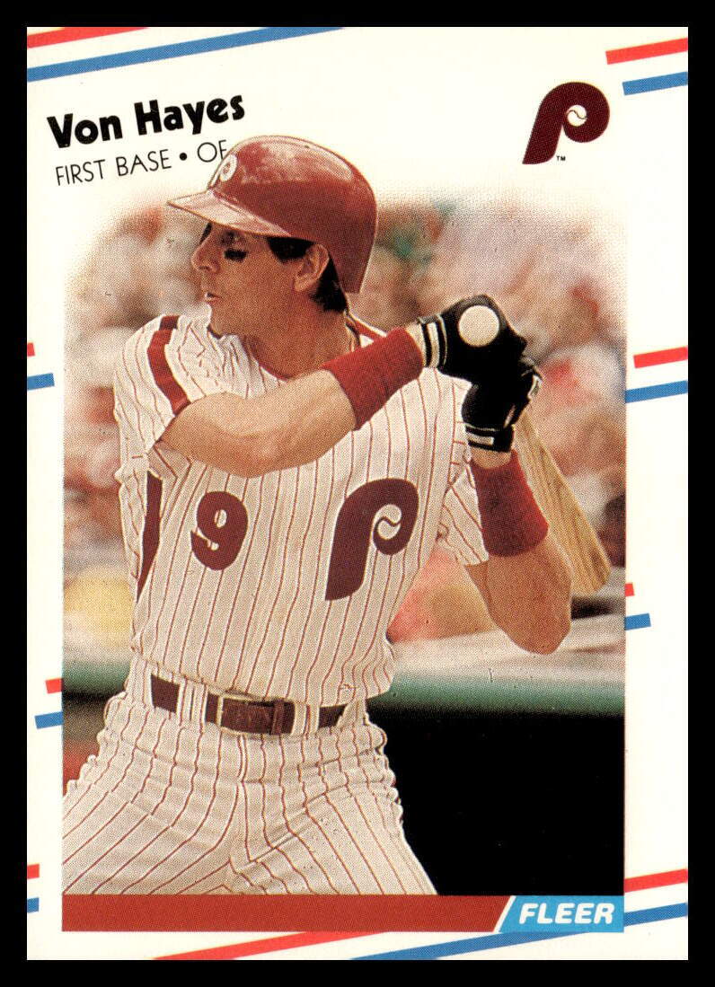 1988 Fleer #304 Von Hayes Philadelphia Phillies Glossy Baseball Card | eBay