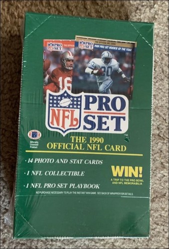 1990 NFL Pro Set Football Series 1 - 36 Wax Pack Box NEW FACTORY SEALED ...