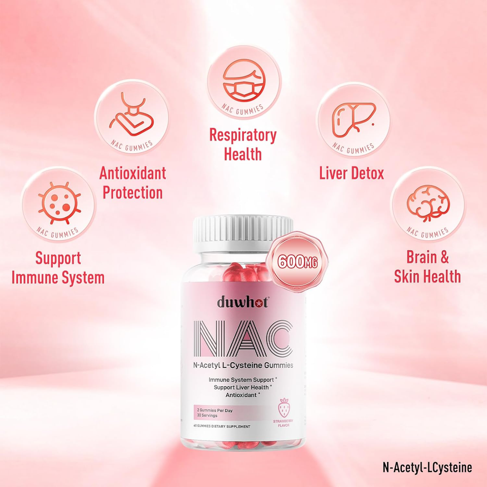 NAC Gummies 600Mg, N Acetyl Cysteine Supplement NAC Chewable for ...