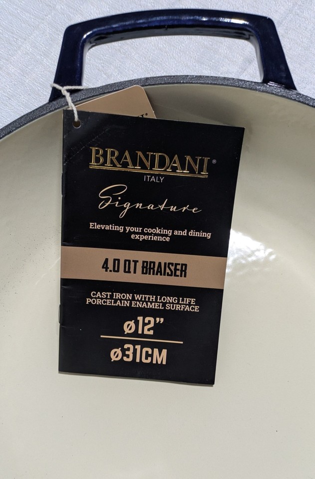 Brandani Italy Traditional Disa Cast Iron Braiser 4 qt Dutch Oven Pot ...