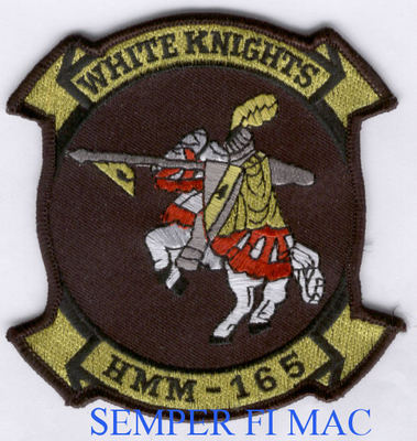HMM-165 WHITE KNIGHTS AUTHENTIC US MARINE PATCH HELICOPTER PIN UP MCAS ...