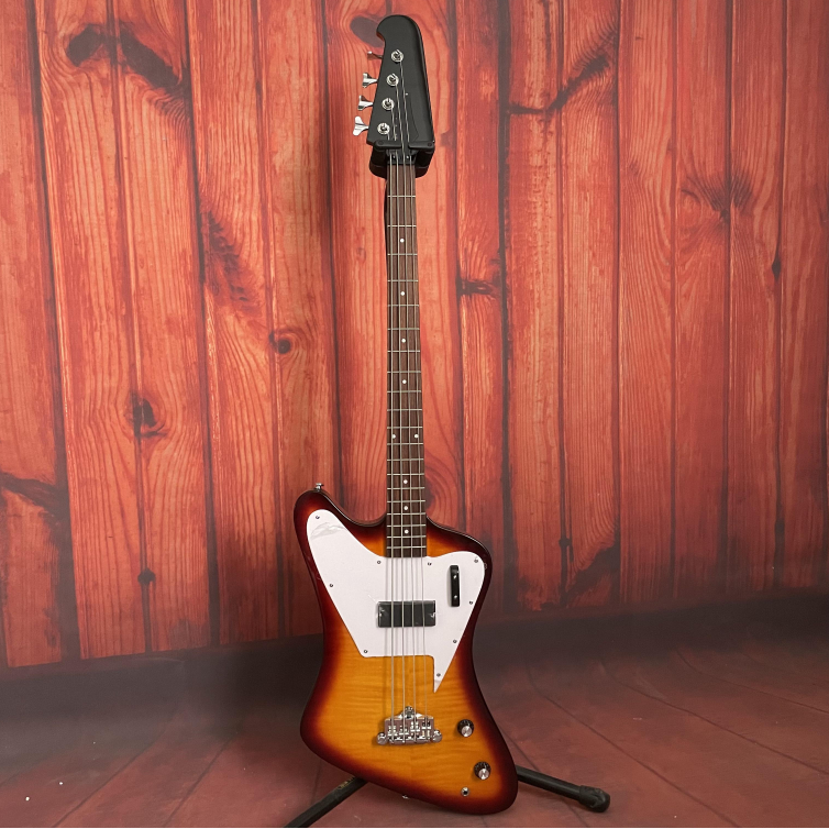 Custom 4-strings Firebird Electric Bass Guitar VS Flamed Maple Top Free ...