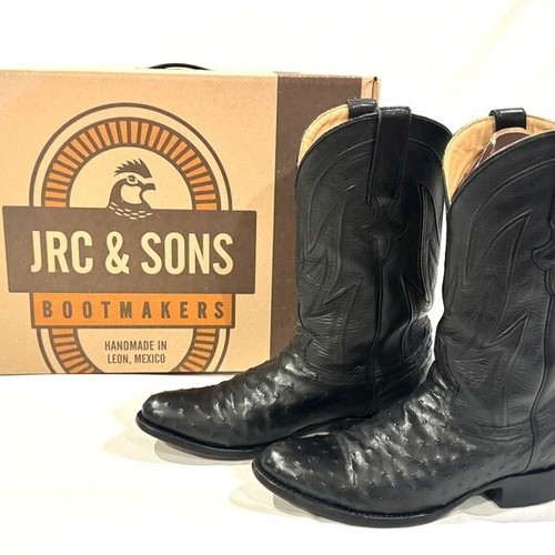 JRC & Sons Full Quill Ostrich Cowboy Boots in Black, Men's Size 10 | eBay