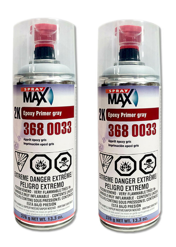 (2) Cans Spraymax Spray Max 3680033 Gray 2K Epoxy Primer Aerosol Rust ...