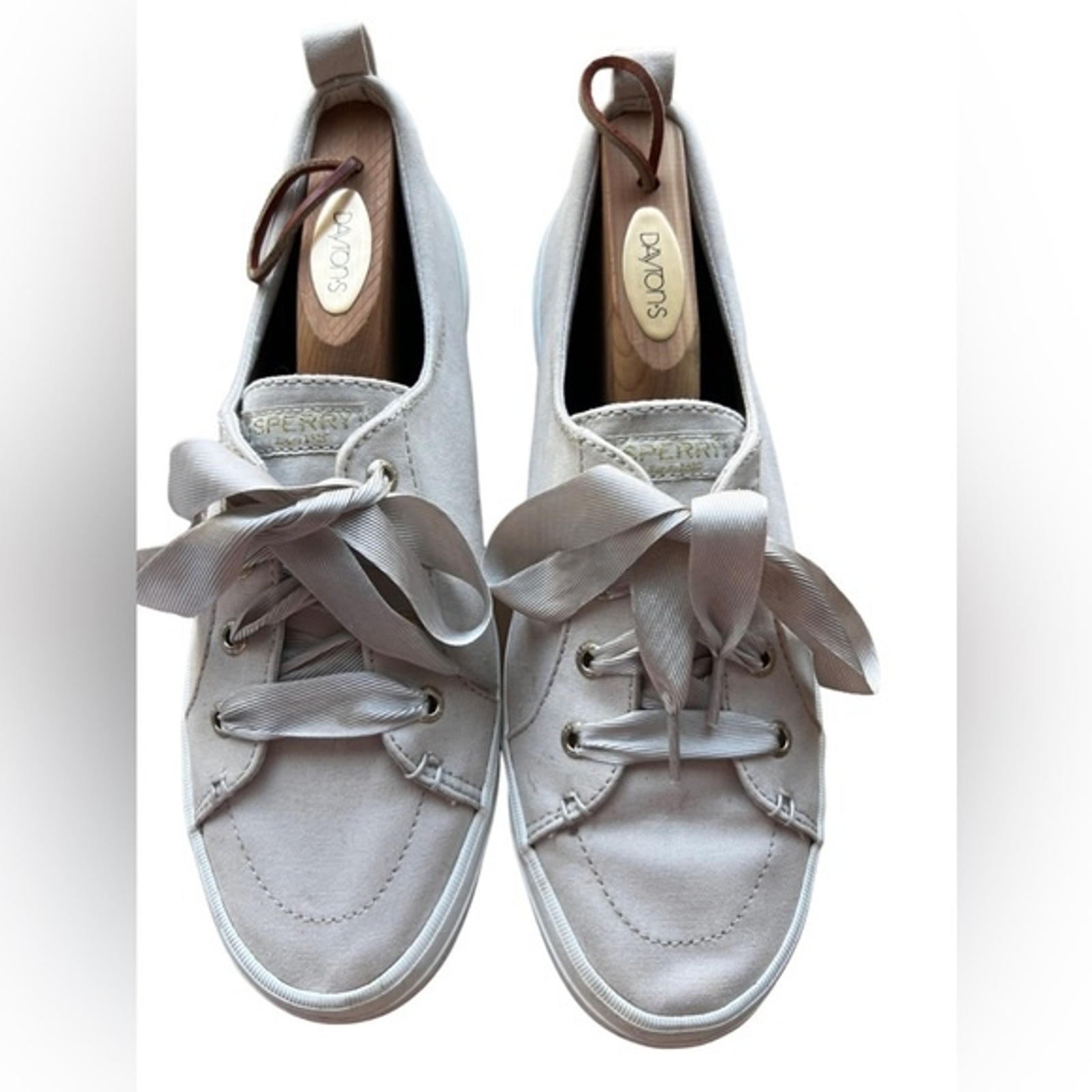 Sperry women gray shoes size 10 with satin laces | eBay