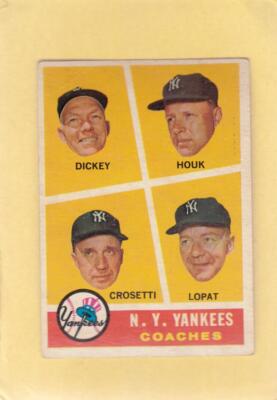 1960 Topps #465 Yankees Coaches Yankees VG+ Very Good Plus #24734 | eBay