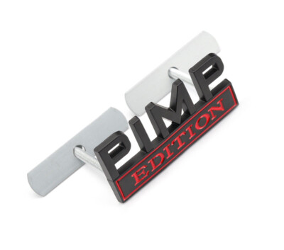1X For 250 350 Grille PIMP EDITION Car Front Emblem 3D Badge (Black Red ...