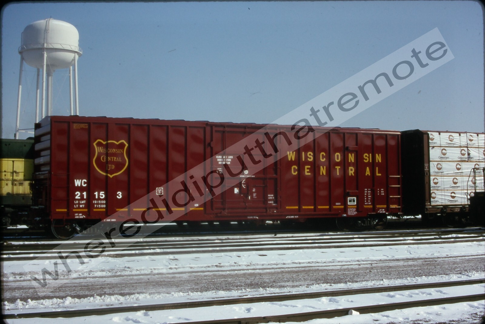 Original Slide Wisconsin Central WC 21153 Boxcar Proviso ILL 2-93 | eBay