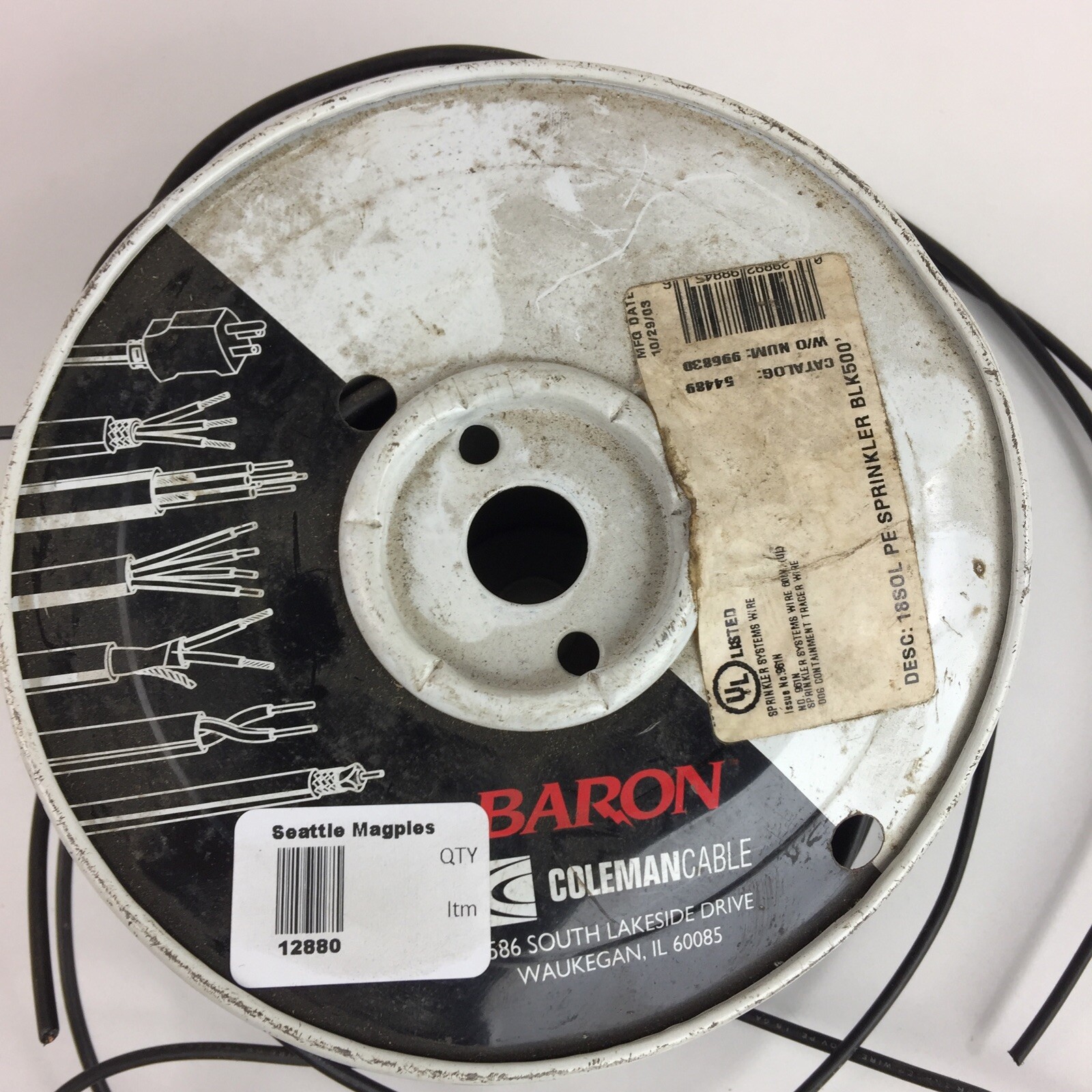 Baron by Coleman Cable 18SOL PE Sprinkler Wire - low voltage solid ...