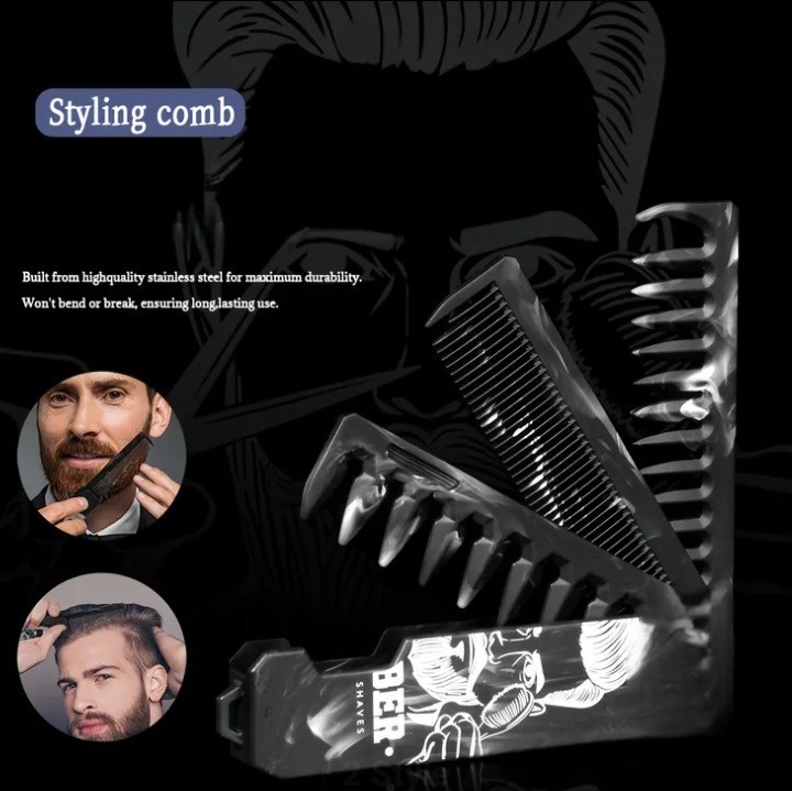 Foldable Pocket Beard & hair Comb 2 in 1 Styling Comb for Men Fine ...