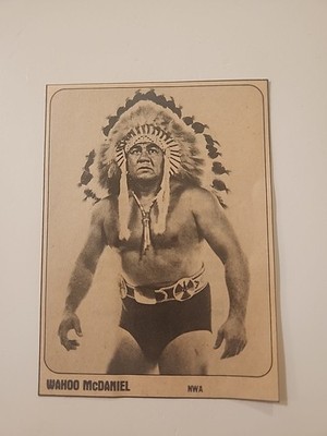 1981 WRESTLING SUPERSTARS MAGAZINE TRADING CARD WAHOO MCDANIEL NWA AWA ...