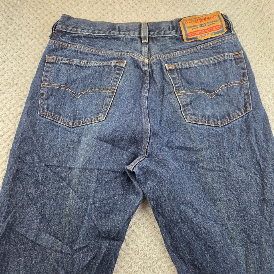 Diesel Jeans Kulter Regular Straight Mens W30 L33 Blue Mid Rise Made In ...
