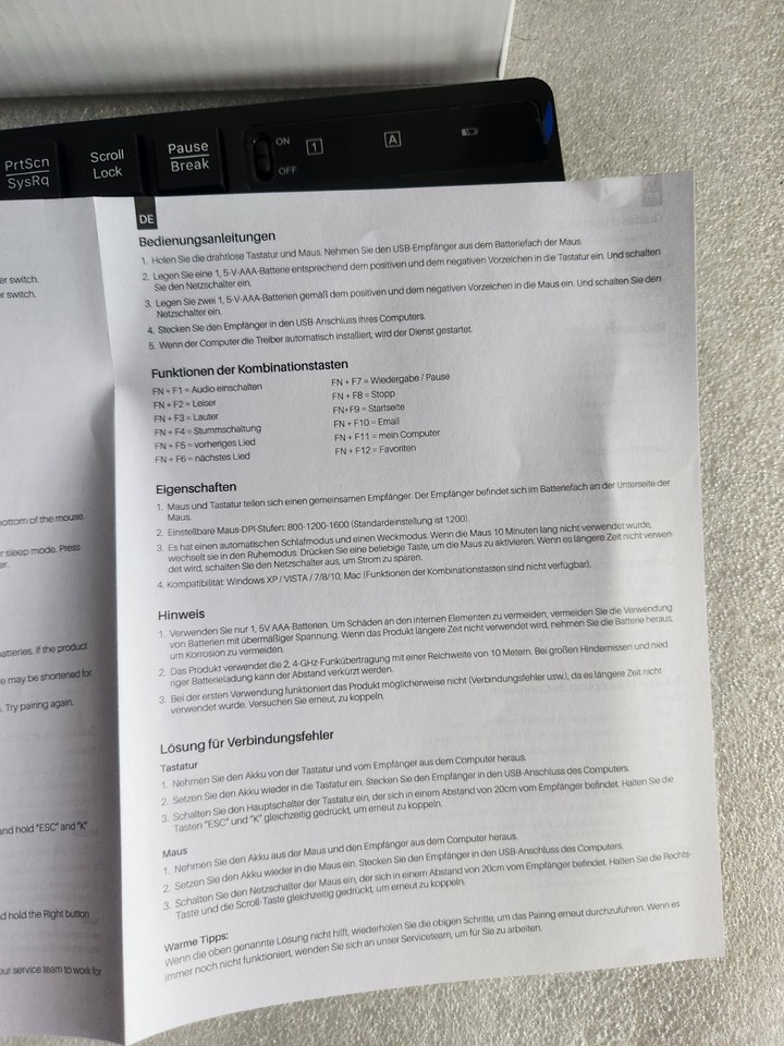 Dongguan Yuzhenrong Trading Co. Wireless Combo Keyboard and Mouse Model ...