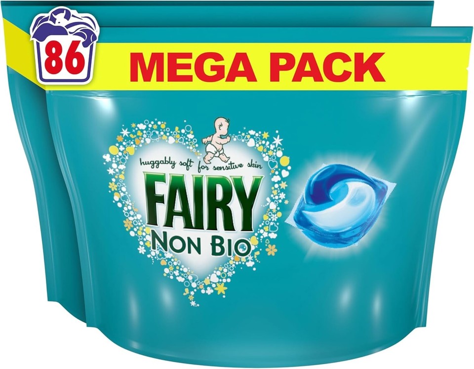 FAIRY Non Bio Platinum Pods Pack Sensitive Skin Laundry Detergent Pods ...