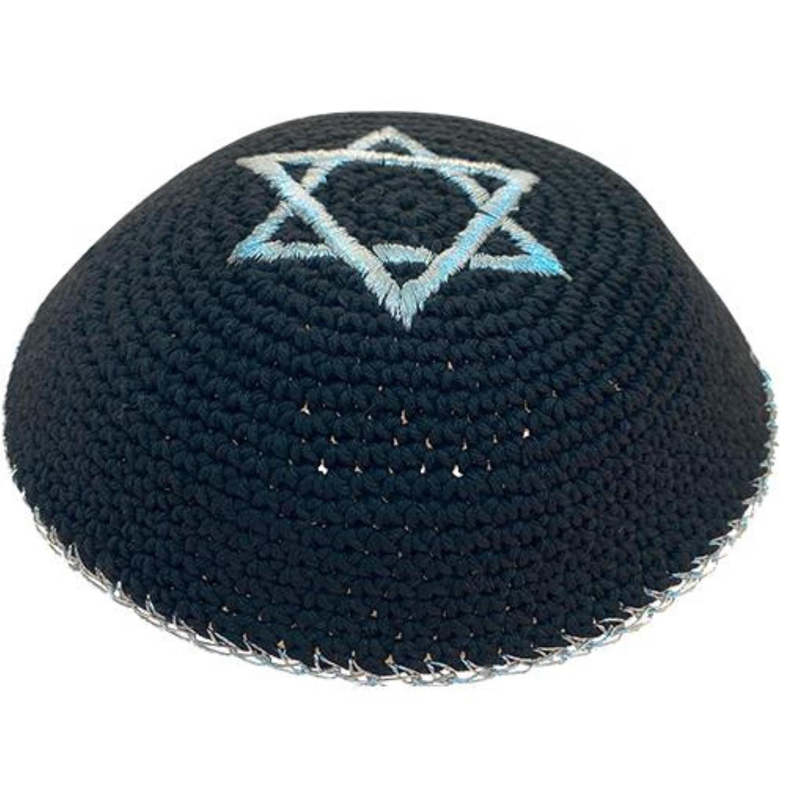 Black Star of David dome Knitted Kippah Yarmulke Tribal Jewish Yamaka ...
