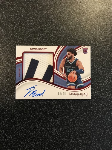 DAVID RODDY 2022-23 IMMACULATE RED ROOKIE PATCH AUTOGRAPH RC AUTO /25 ...