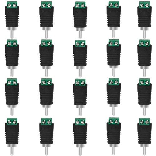 20 PCS Phono RCA to AV Screw Terminal Connector Phono Plug Solderless ...