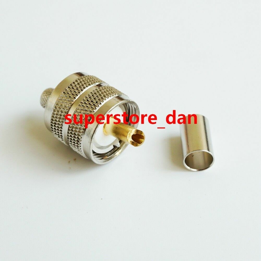 1X UHF male PL259 plug SO239 straight crimp RG-8X RG8X LMR240 cable ...