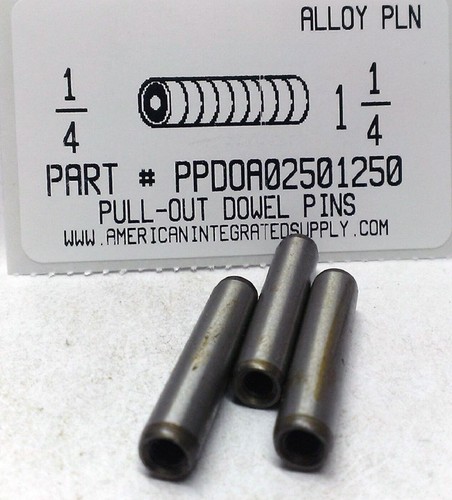 1/4X1-1/4 PULL DOWEL PIN ALLOY STEEL PLAIN #8-32 INTERNAL THREAD (3) | eBay