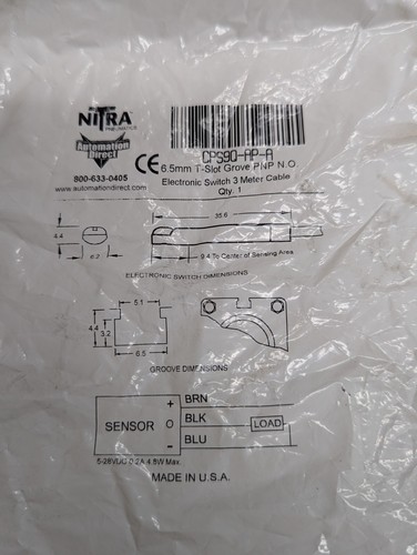 Automation Direct / Nitra CPS9Q-AP-P Cylinder Position Sensor 6.5mm T ...