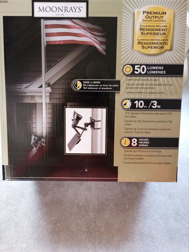 (1)-Moonrays Black Plastic 50 Lumens, Warm LED, Solar, Flag Pole Light 3.5-5" 62964923207| eBay