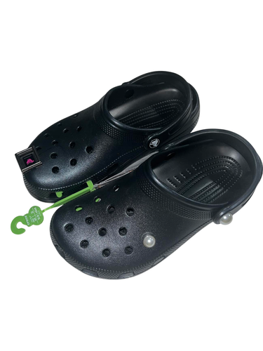 GENUINE CROCS BLACK CLASSIC CLOGS PICTURE FRAME JIBBITZ WOMENS 8/MENS 6 ...