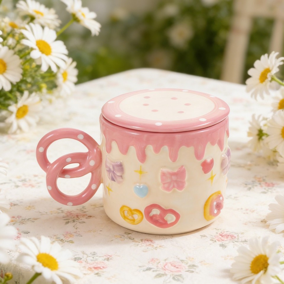 Bow Coffee Mug: Coquette Ceramic Cake Mug - Pink Coquette Cups with ...