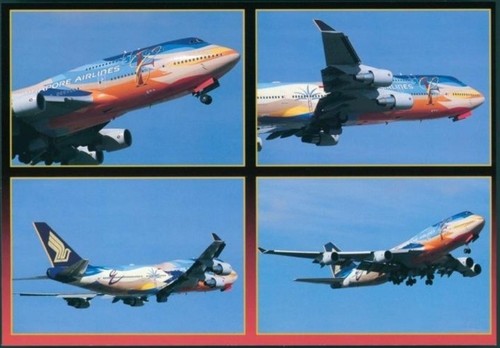 Singapore Airlines Boeing 747-400 9V-SPK 'Tropical Megatop' - postcard ...