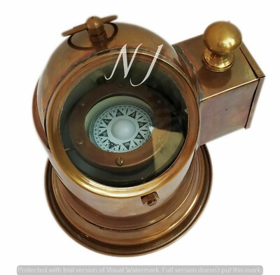 Brass Nautical Ship Compass Antique Gimbal Marine Binnacle Boat Compass ...