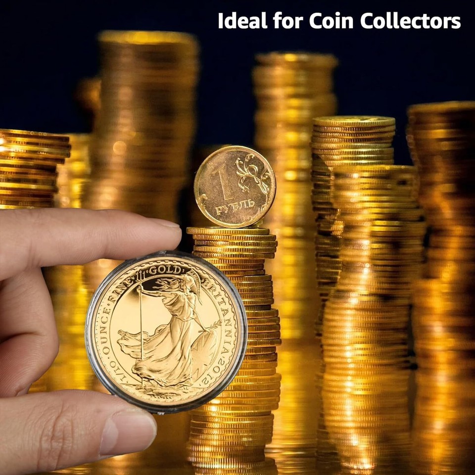 40× Adjustable Coin Collection Cases Coin Snap Acrylic Dollar Holder 2 ...