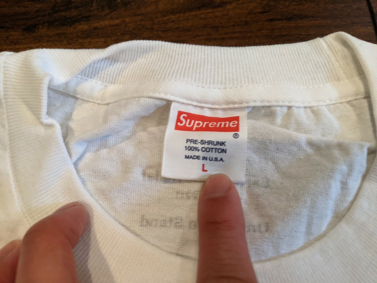 SUPREME BOX LOGO 2011 JAPAN RELIEF TEE T SHIRT WHITE sz L SUPREME BOX LOGO 2011 JAPAN RELIEF TEE T SHIRT WHITE sz L